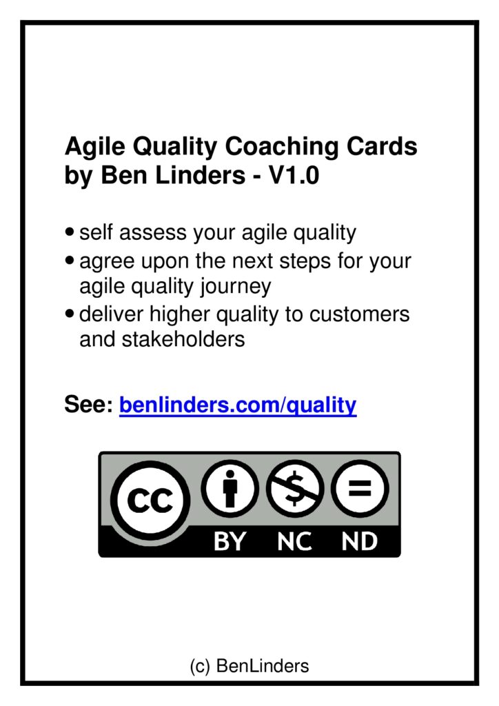Agile Quality Coaching Cards - Ben Linders