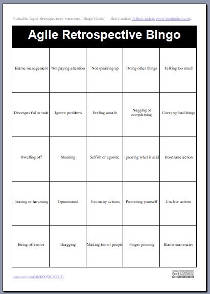 Agile Retrospectives Bingo - Ben Linders Agile Retrospectives Bingo - Ben Linders