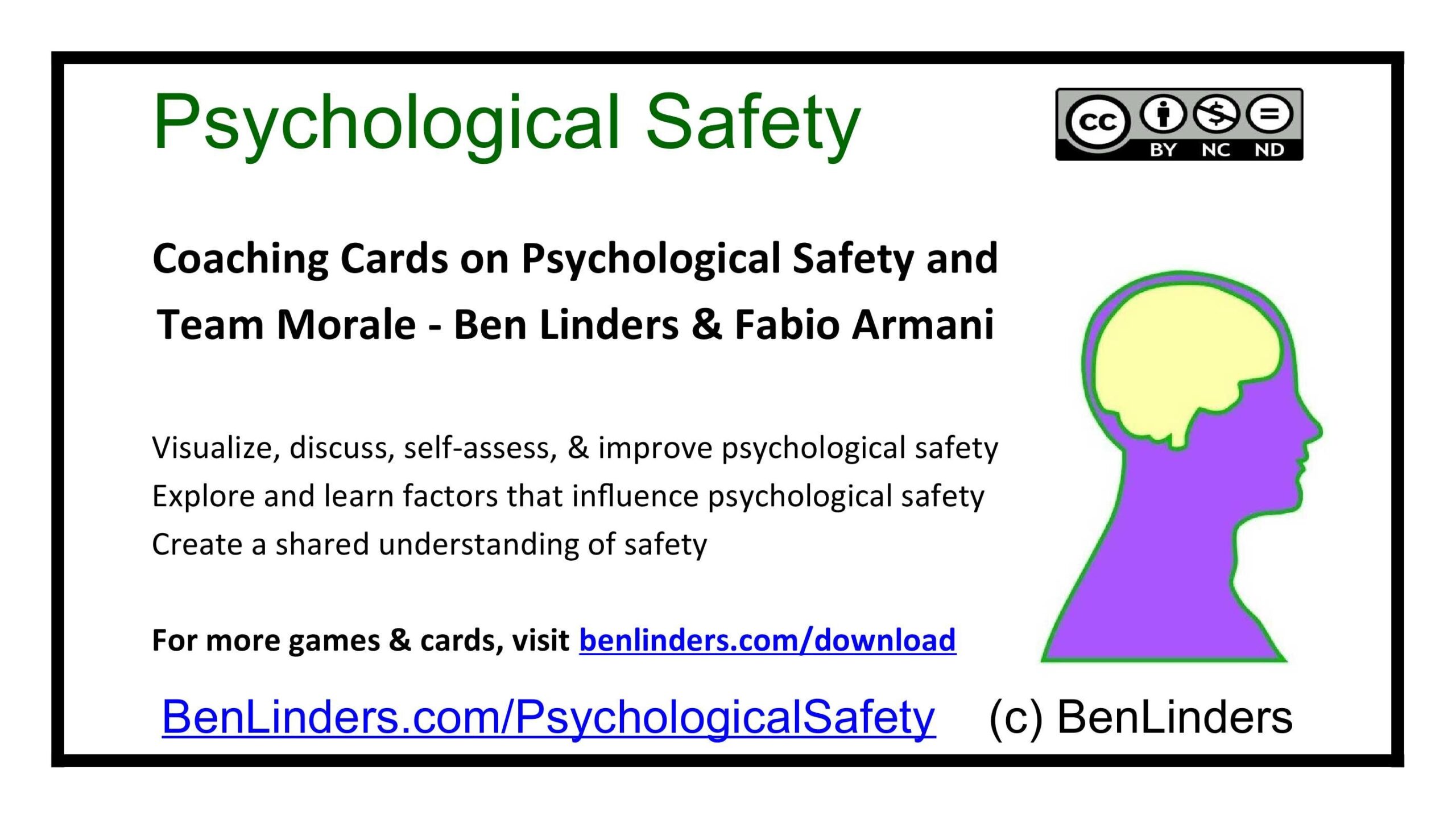 Psychological Safety Cards - Ben Linders